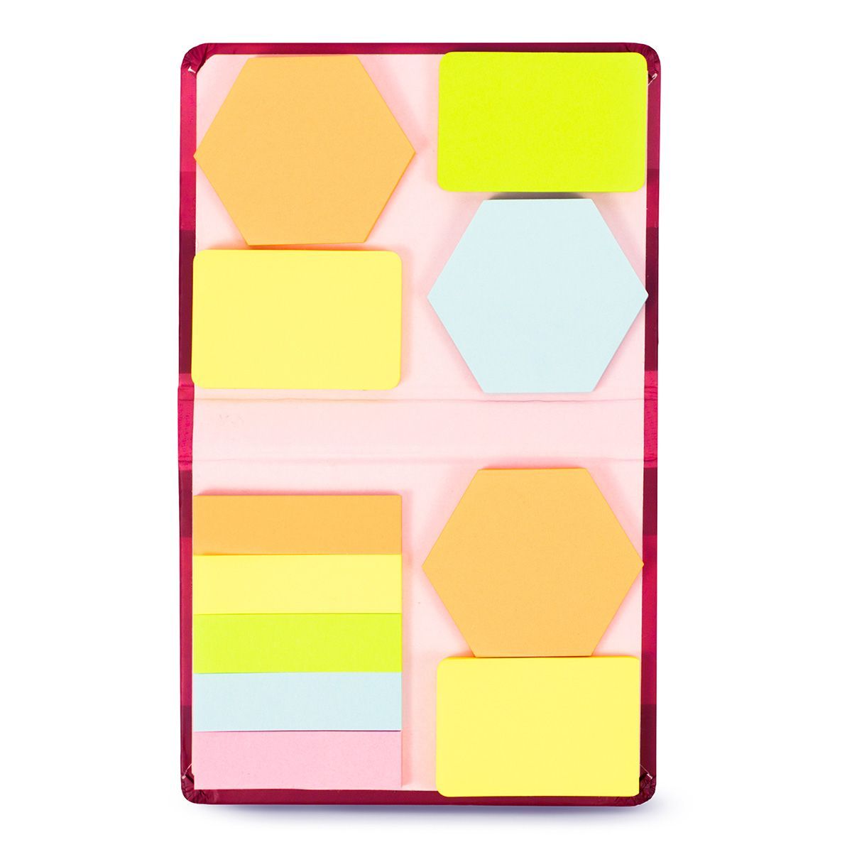 Conjunto 6 Sticky Notes, coleção Viva Magenta, Listras, 10,6 x 8 cm ...