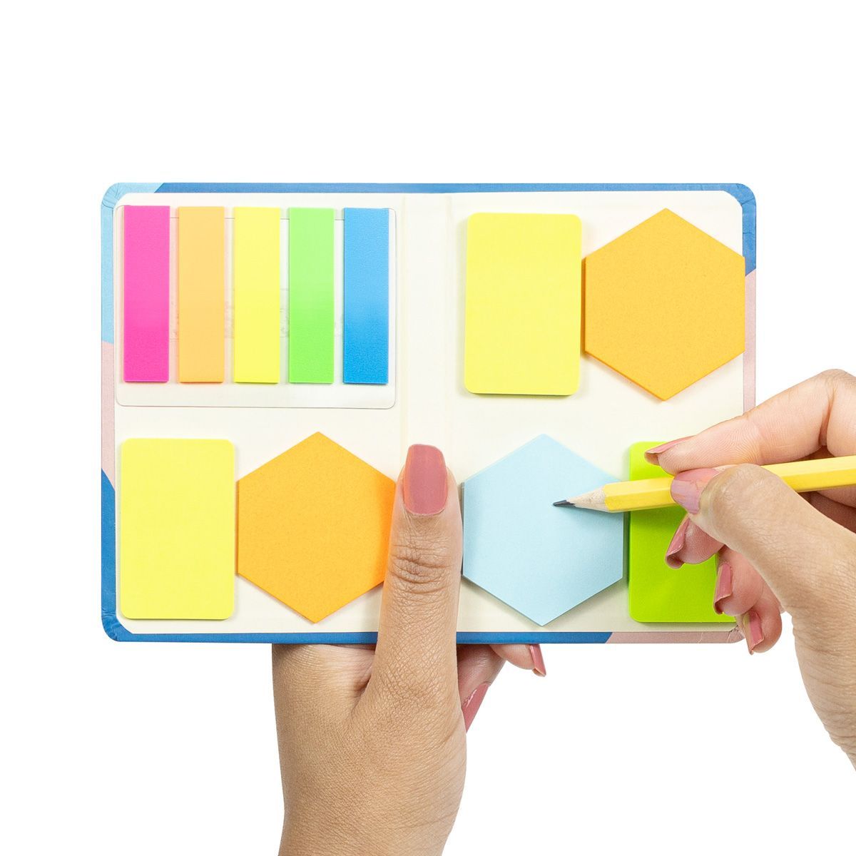 Conjunto 6 Sticky Notes, coleção Orna, 10,6 x 8 cm - Ótima Gráfica